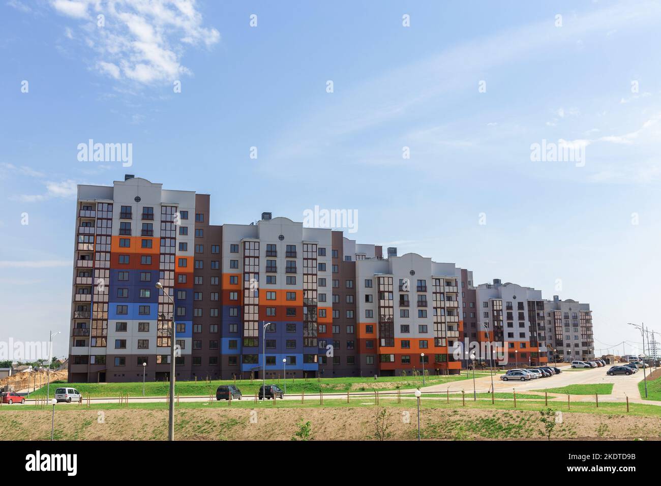 Modern and new apartment building. Multistoried, modern, new and ...
