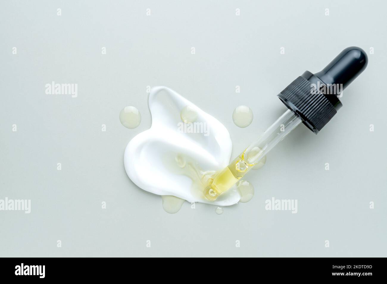 Different skin care product texture swatches on gray background ...