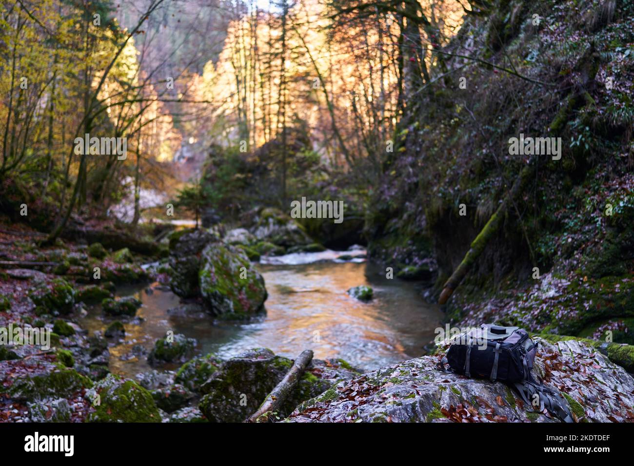 River rapids through a canyon in a mountain with lush vegetation Stock ...