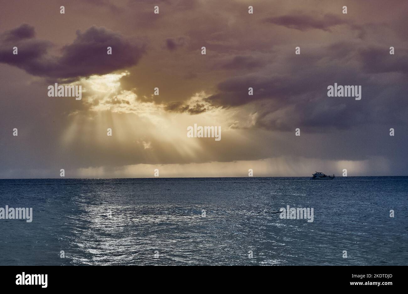 The sea of Roman things and the sun through the clouds Stock Photo - Alamy