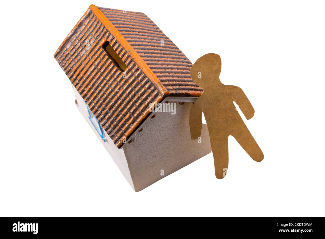 Model house on white background, family home, homeless shelter housing ...