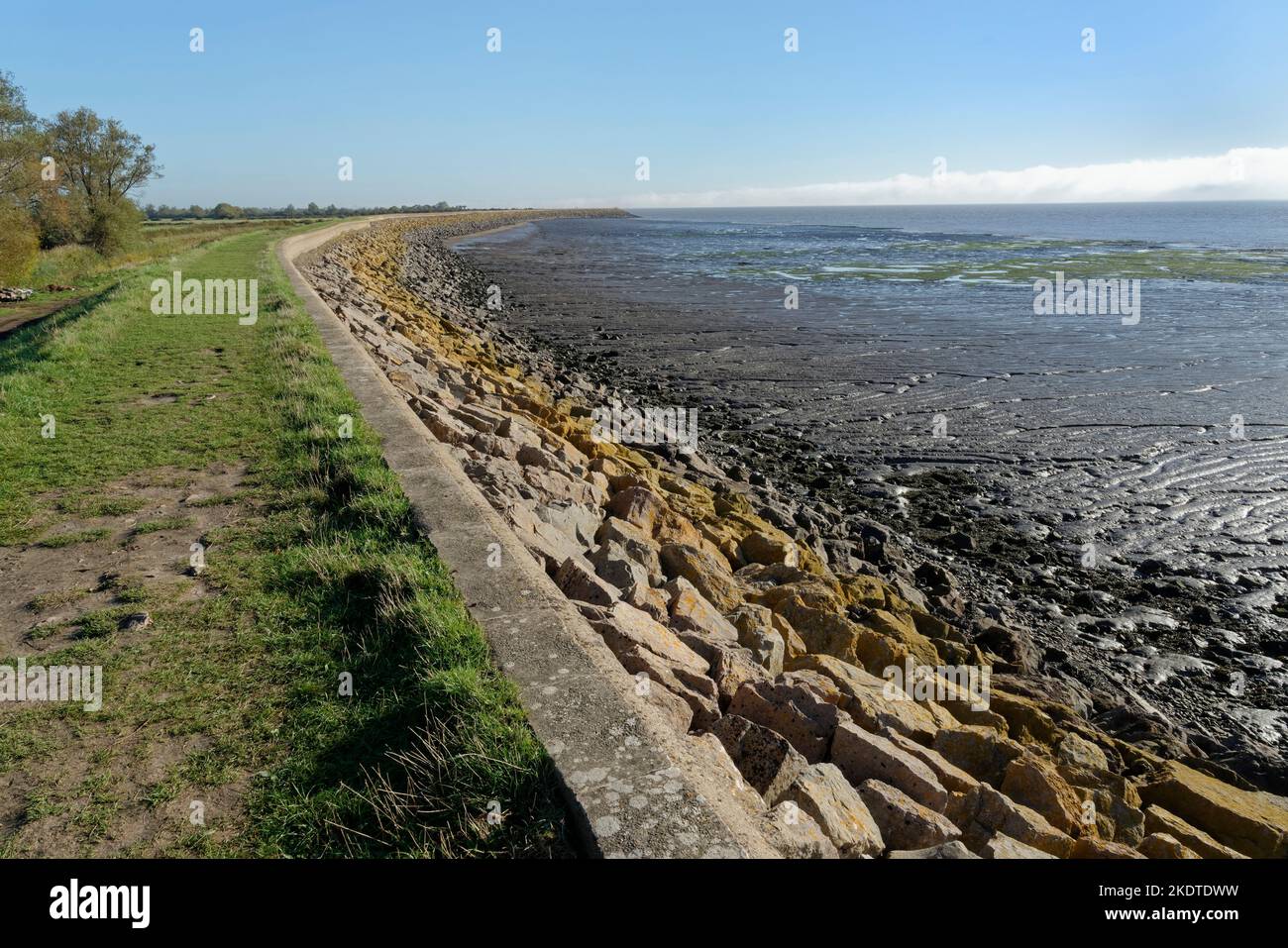 Sea wall and coastal defences on the north shore of the Bristol Channel ...