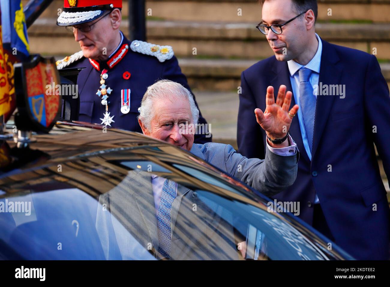 King Charles III outside Leeds Central Library & Art Gallery during his ...