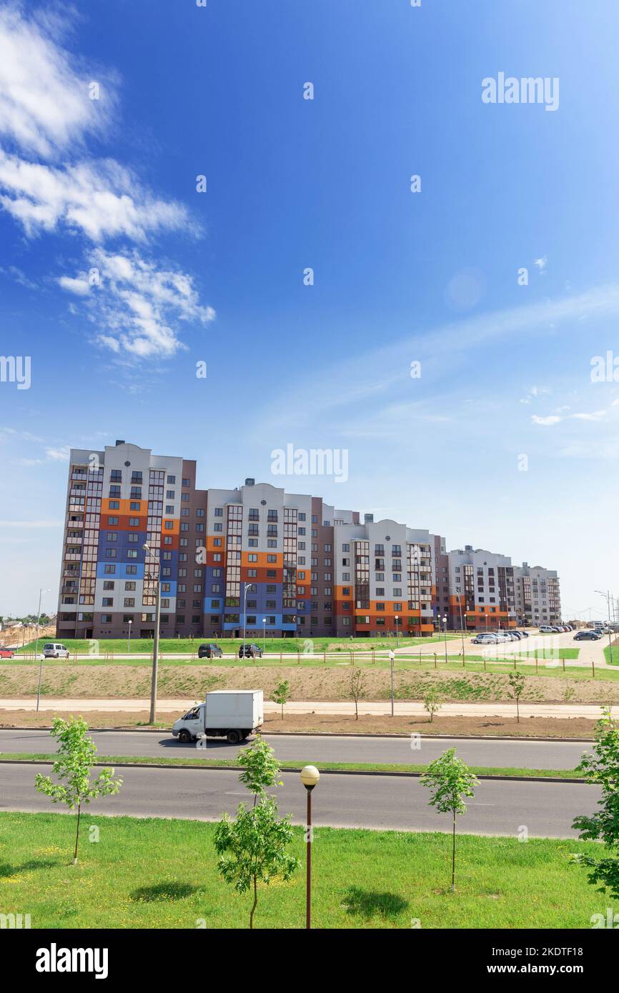 Modern and new apartment building. Multistoried, modern, new and ...