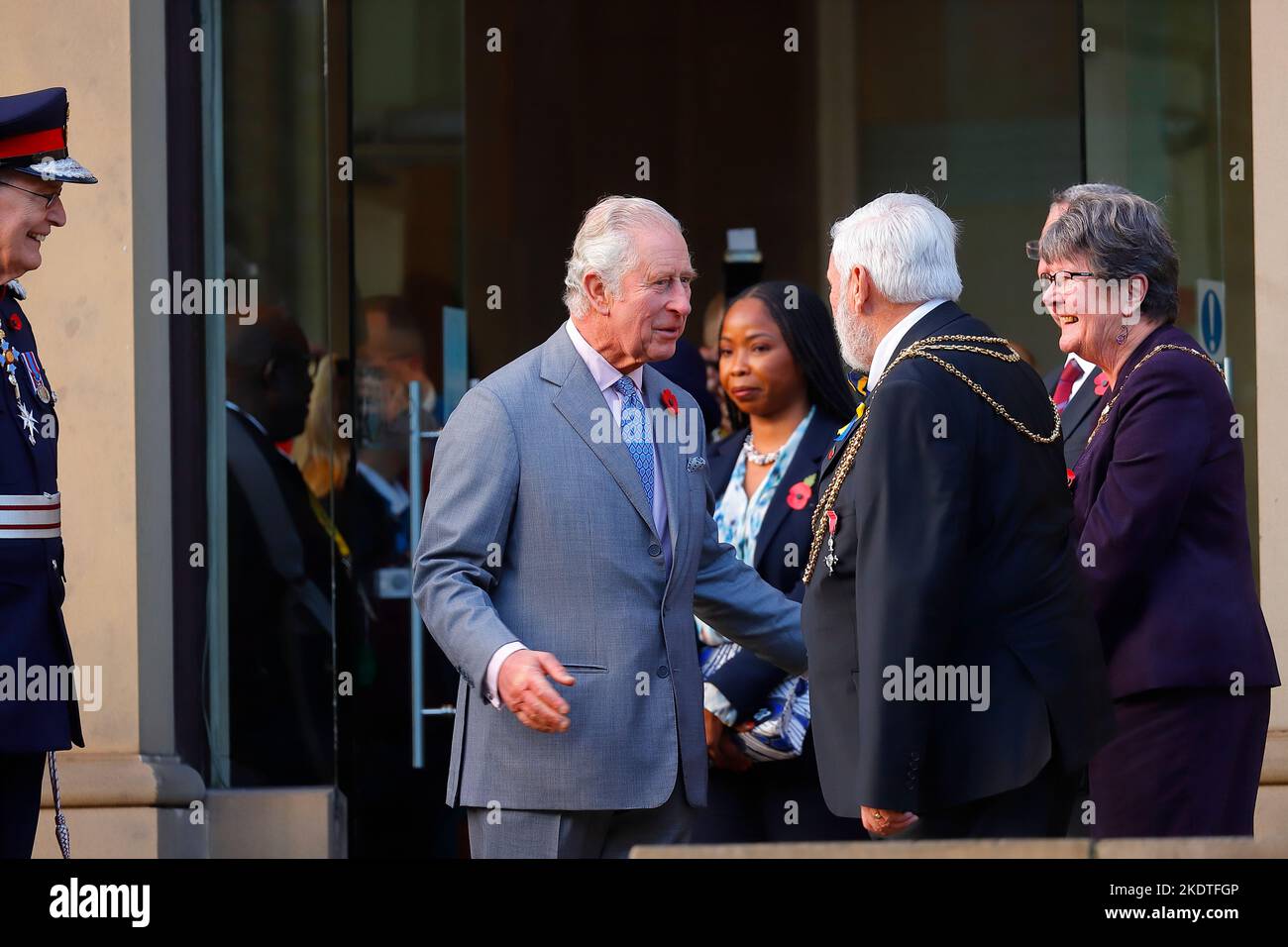 King Charles III speaking with the Mayor of Leeds, Councillor Bob ...