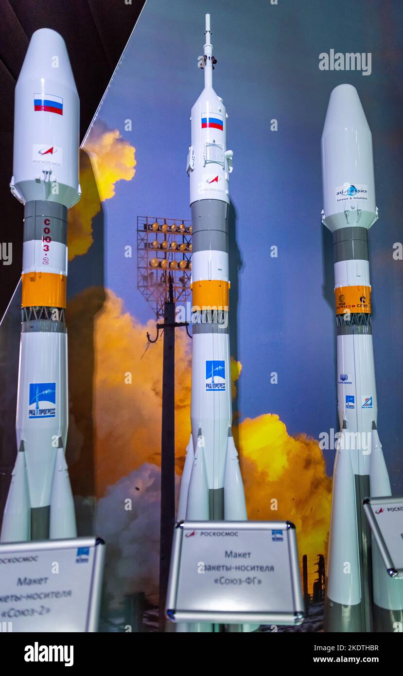 August 30, 2019, Moscow region, Russia. Models of Russian launch ...