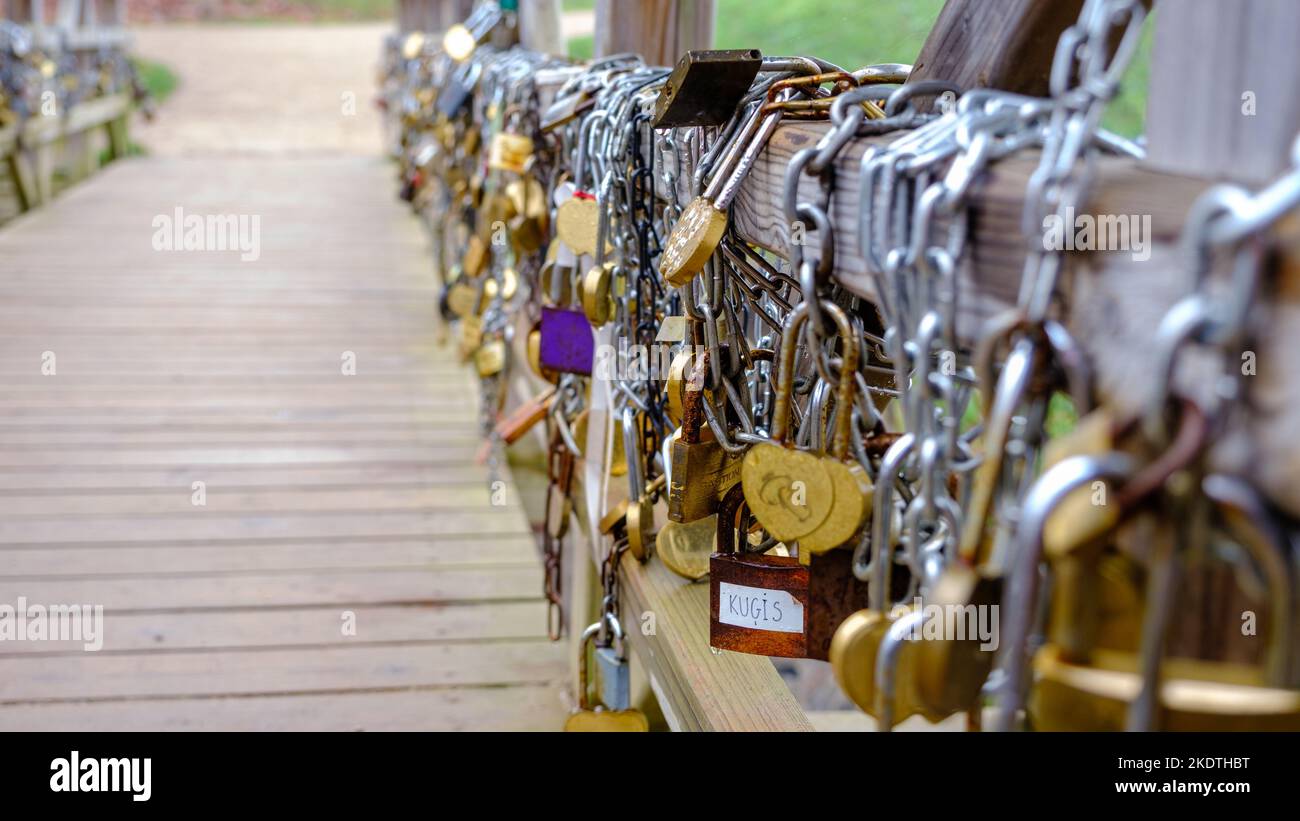 Wedding lock in soft focus as a symbol of love, tenderness, romance ...