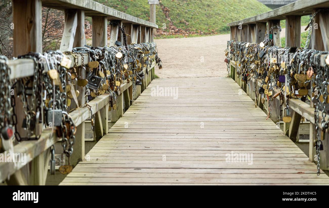 Wedding lock in soft focus as a symbol of love, tenderness, romance ...