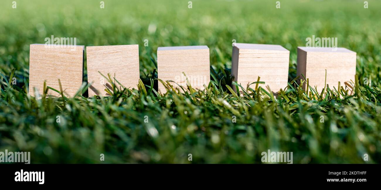 Five wooden football field cubes, mocap Stock Photo - Alamy