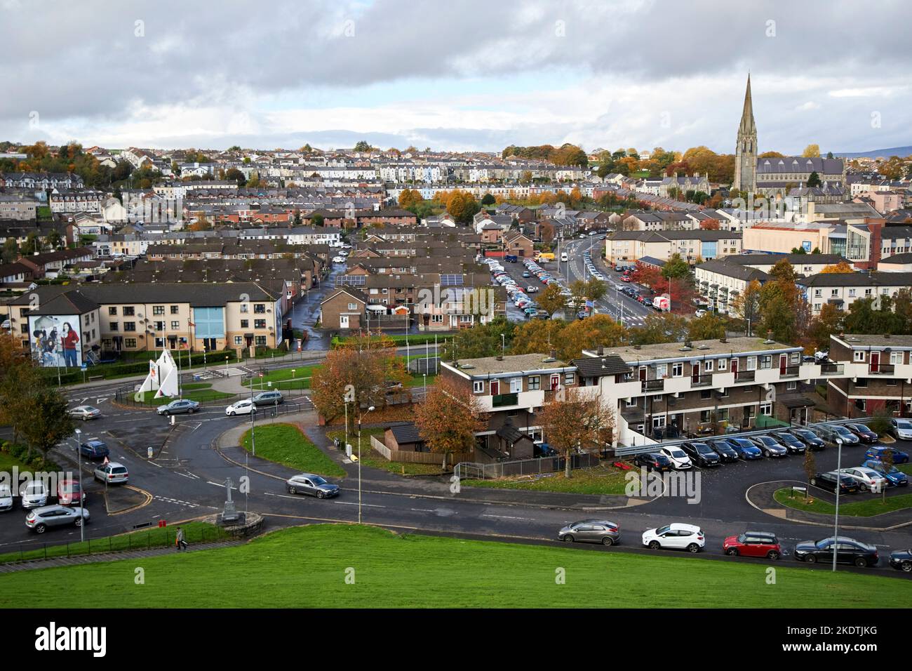 view over the cityside and bogside of derry from derrys walls derry ...