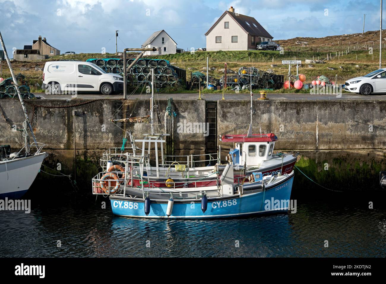 Berneray Harbour at Borgh on the Isle of Berneray in the Outer Hebrides ...