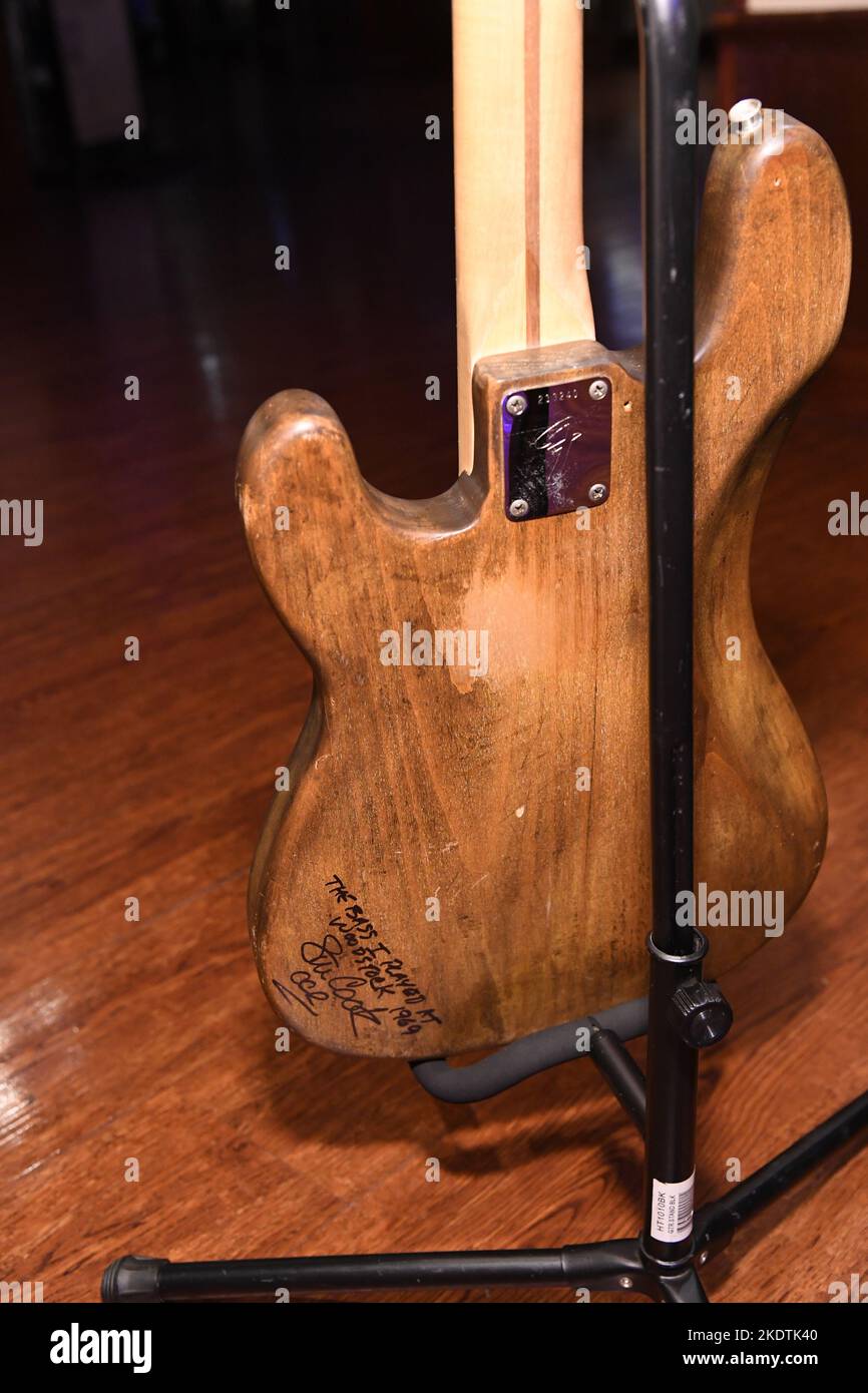 A Creedence Cleartwater Rival: Stu Cook signed 1968 "Woodstock" stage ...