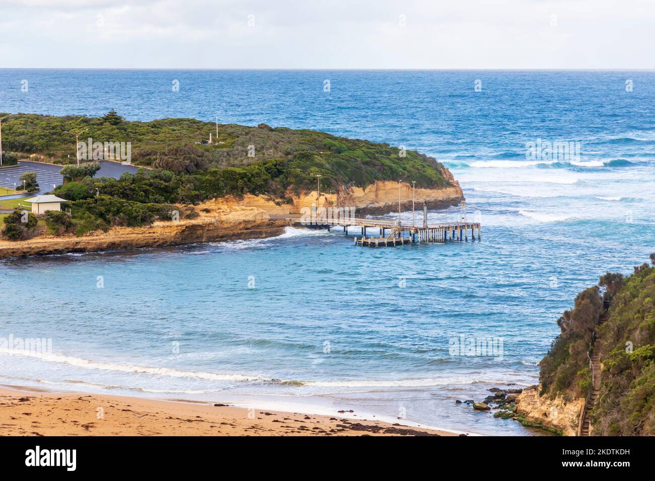 Photograph of the jetty on the peninsula at Port Campbell on the Great ...