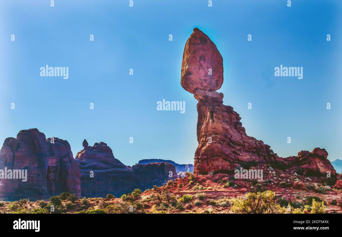 Balanced Rock Garden of Eden Background Windows Section Arches National ...