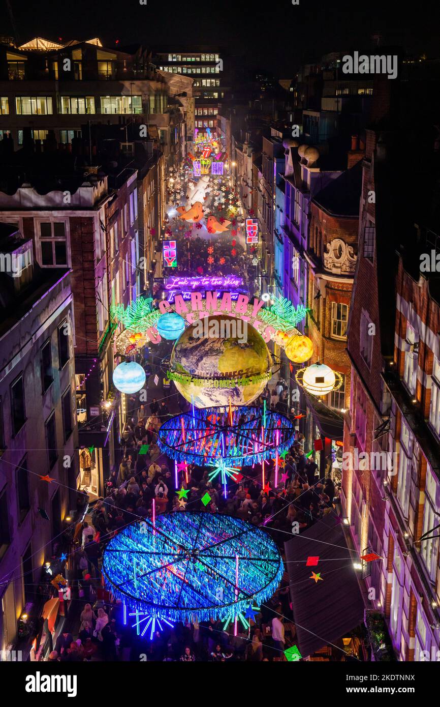 EDITORIAL USE ONLY General views of this year's Carnaby Christmas ...
