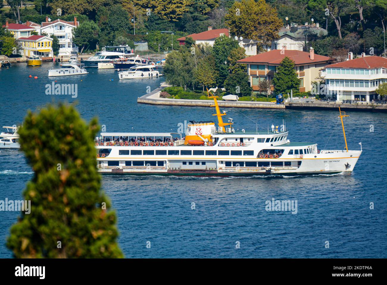 Autumn, trees and ferry in Istanbul Strait ( Bosphorus Stock Photo - Alamy