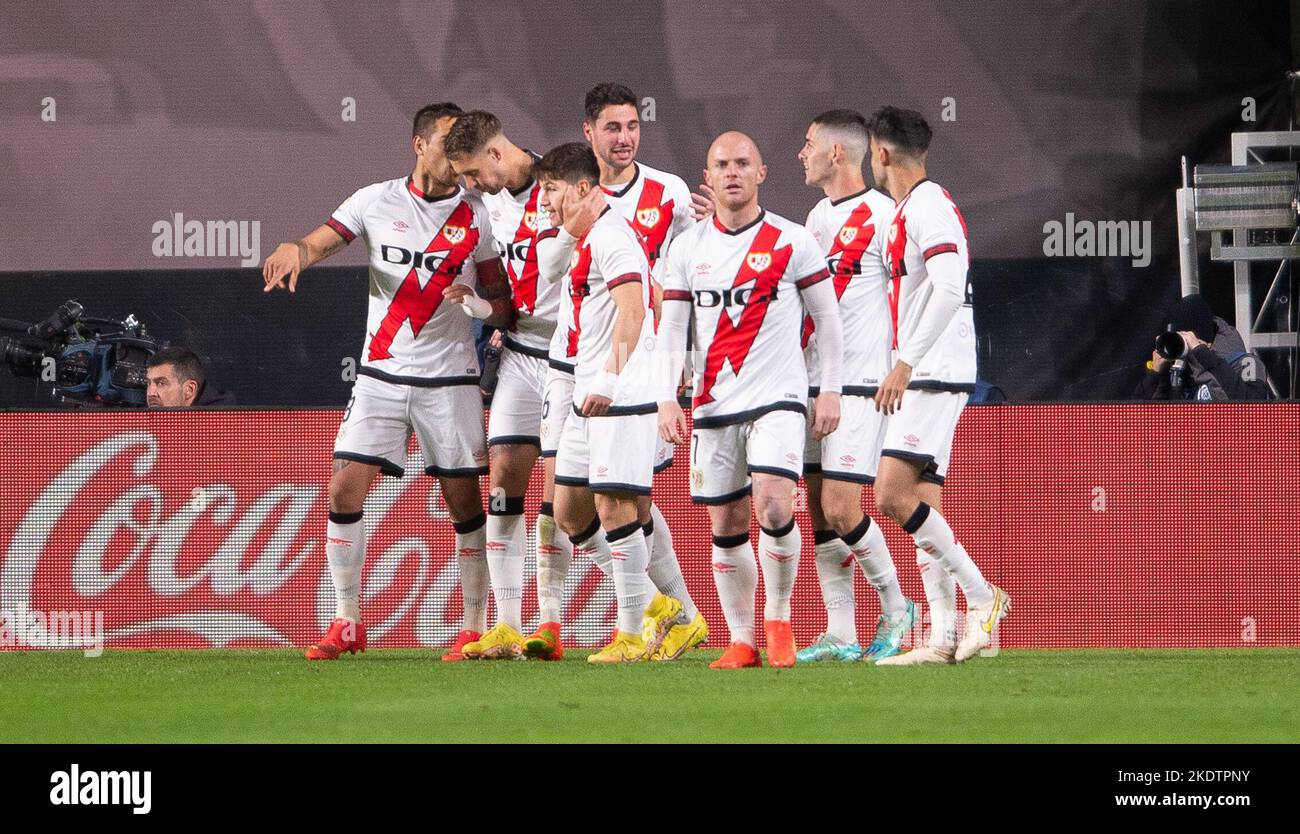 7th November 2022; Stadium Vallecas, Madrid, La Liga Santander, Rayo ...