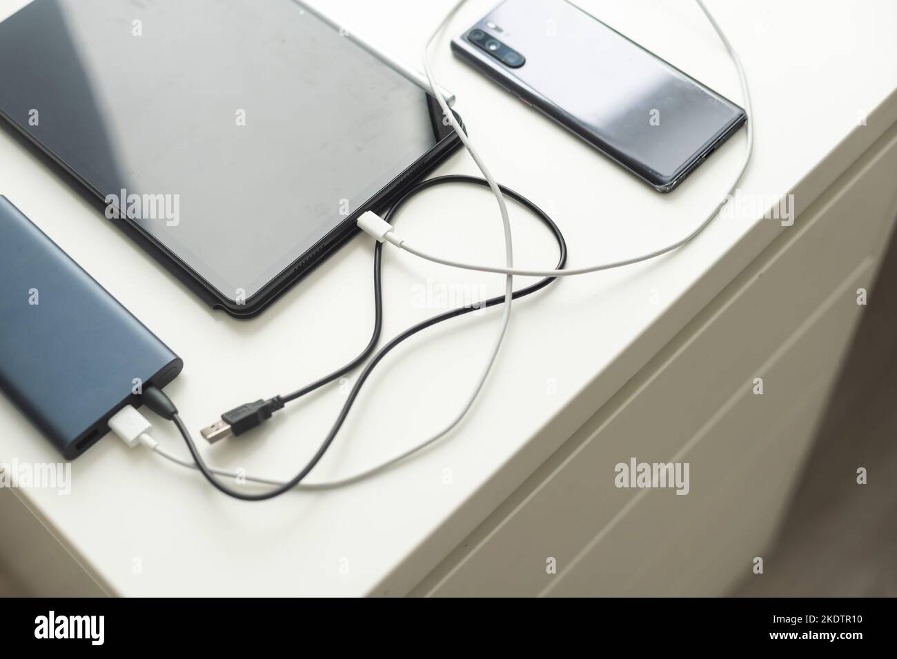 Portable power banks in a charger process Stock Photo - Alamy