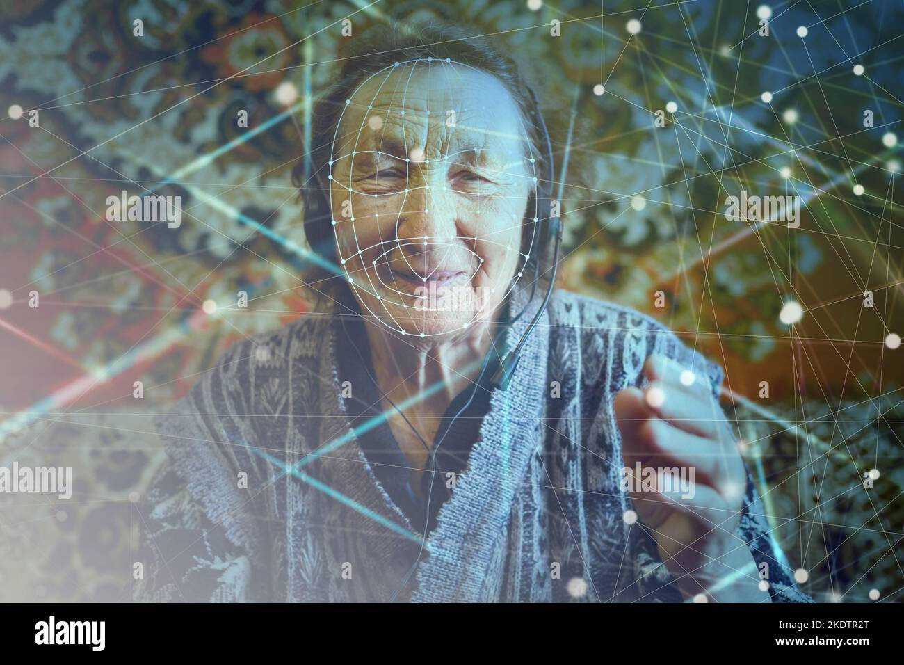 Futuristic Technological Face Scanning. Biometric Facial Recognition ...