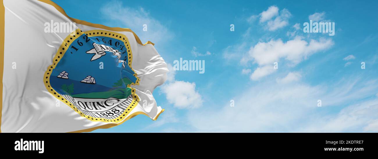 official flag of Quincy, Massachusetts untied states of America at ...