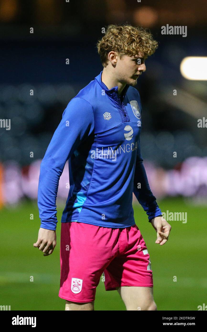 London, UK. 08th Nov, 2022. Jack Rudoni #22 of Huddersfield Town warms ...