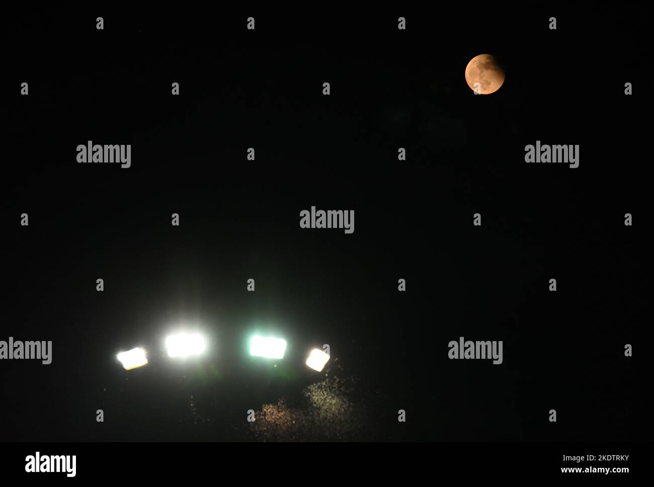Kolkata, West Bengal, India. 8th Nov, 2022. Partial lunar eclipse ...