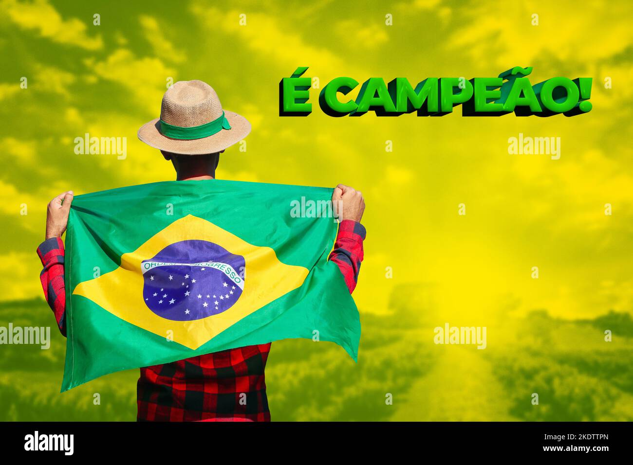 Handsome Black Young Man, Brazilian Player Holding Brazil Flag on ...