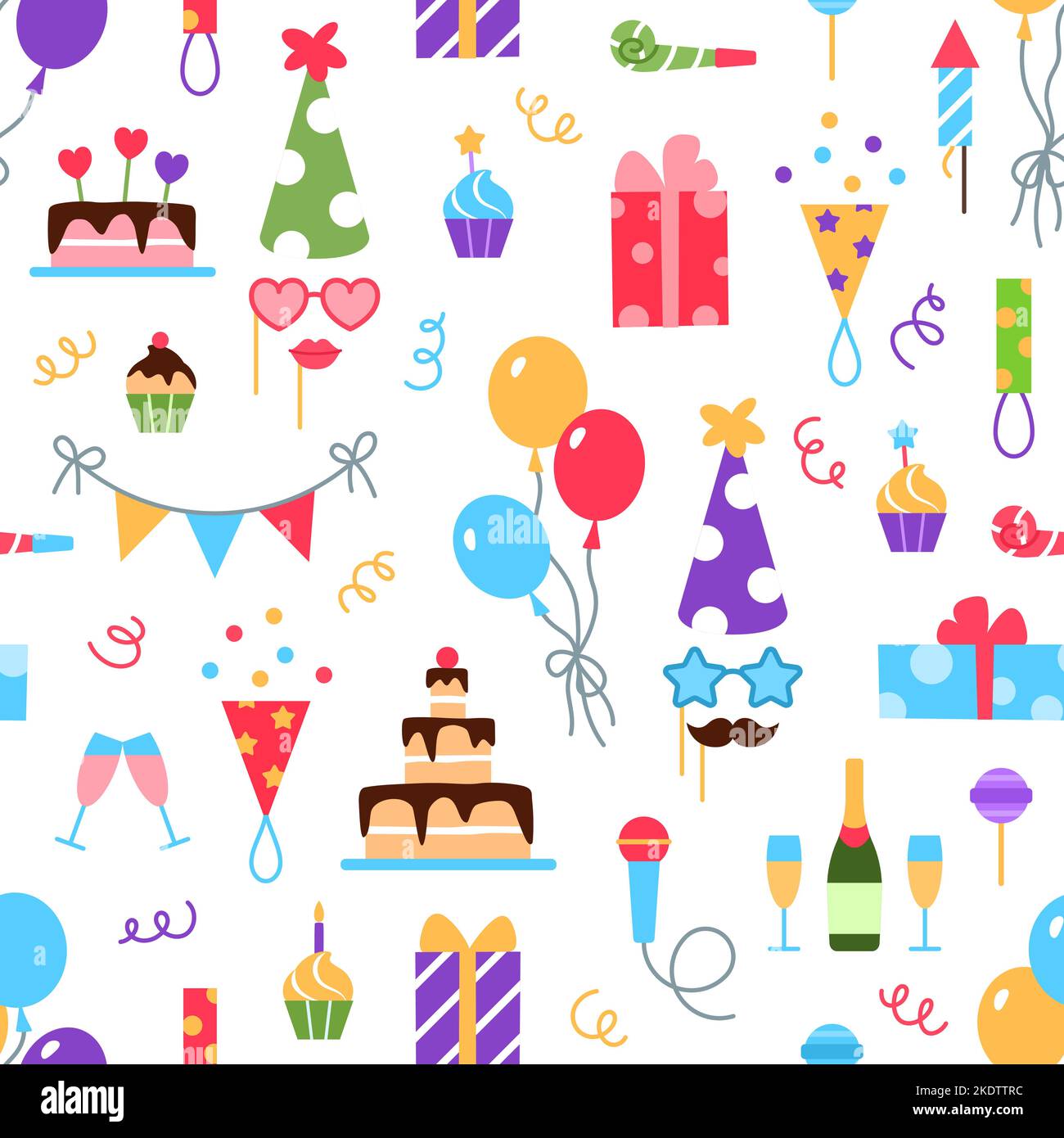 Birthday party seamless pattern tile design Stock Vector Image & Art ...