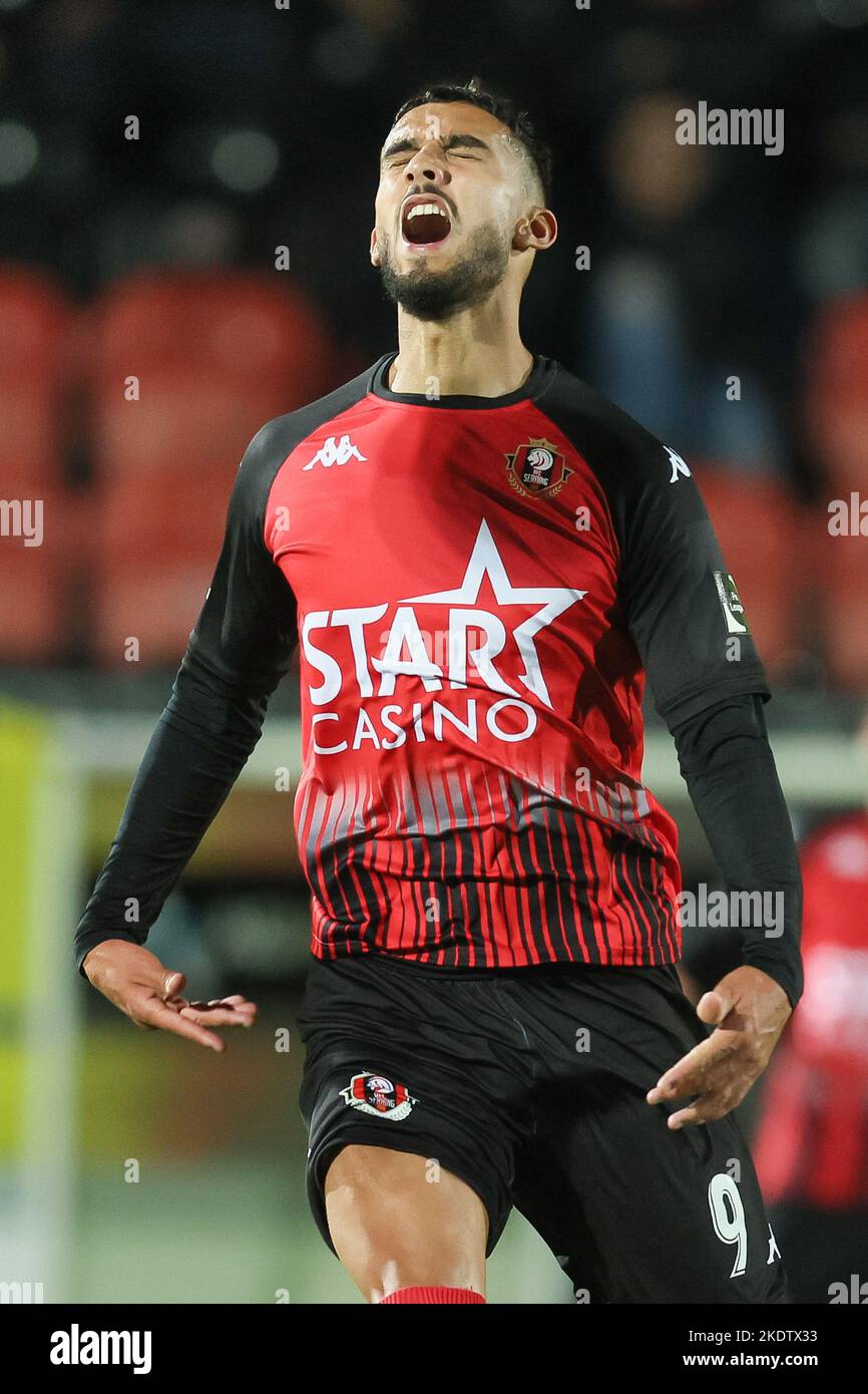 Seraing's Simon Elisor reacts during a Croky Cup 1/16 final game ...