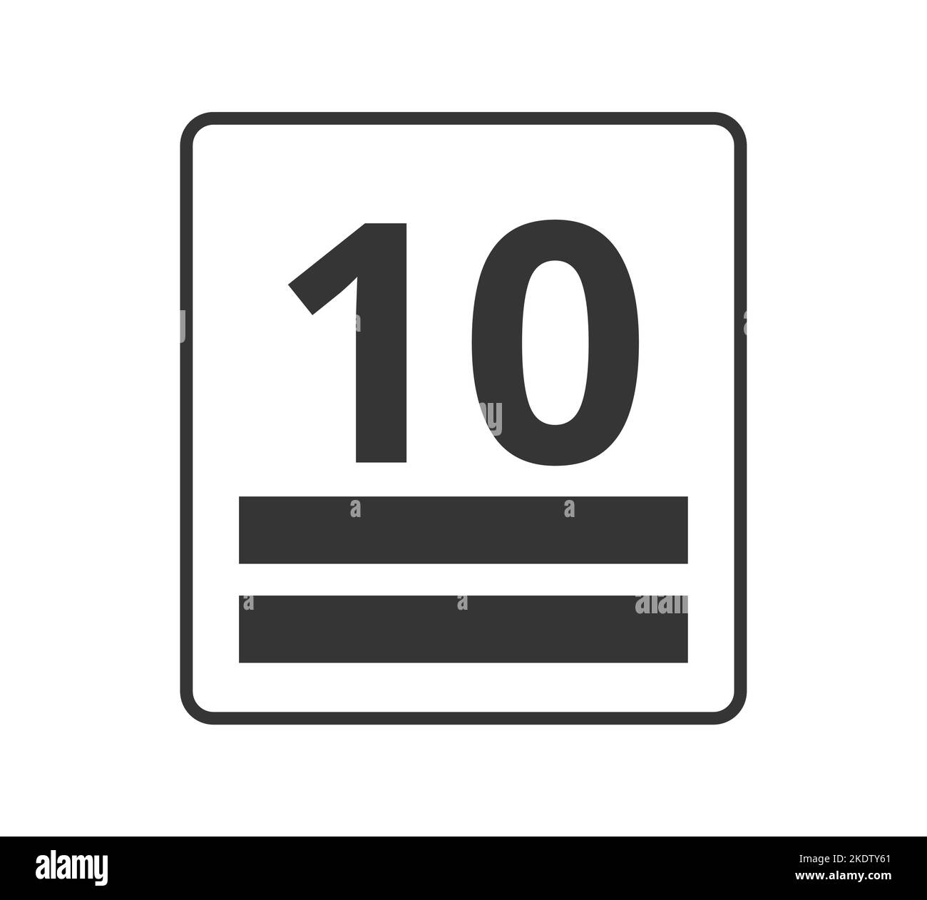 Black stacking height, number 10. Concept of packaging Stock Vector ...