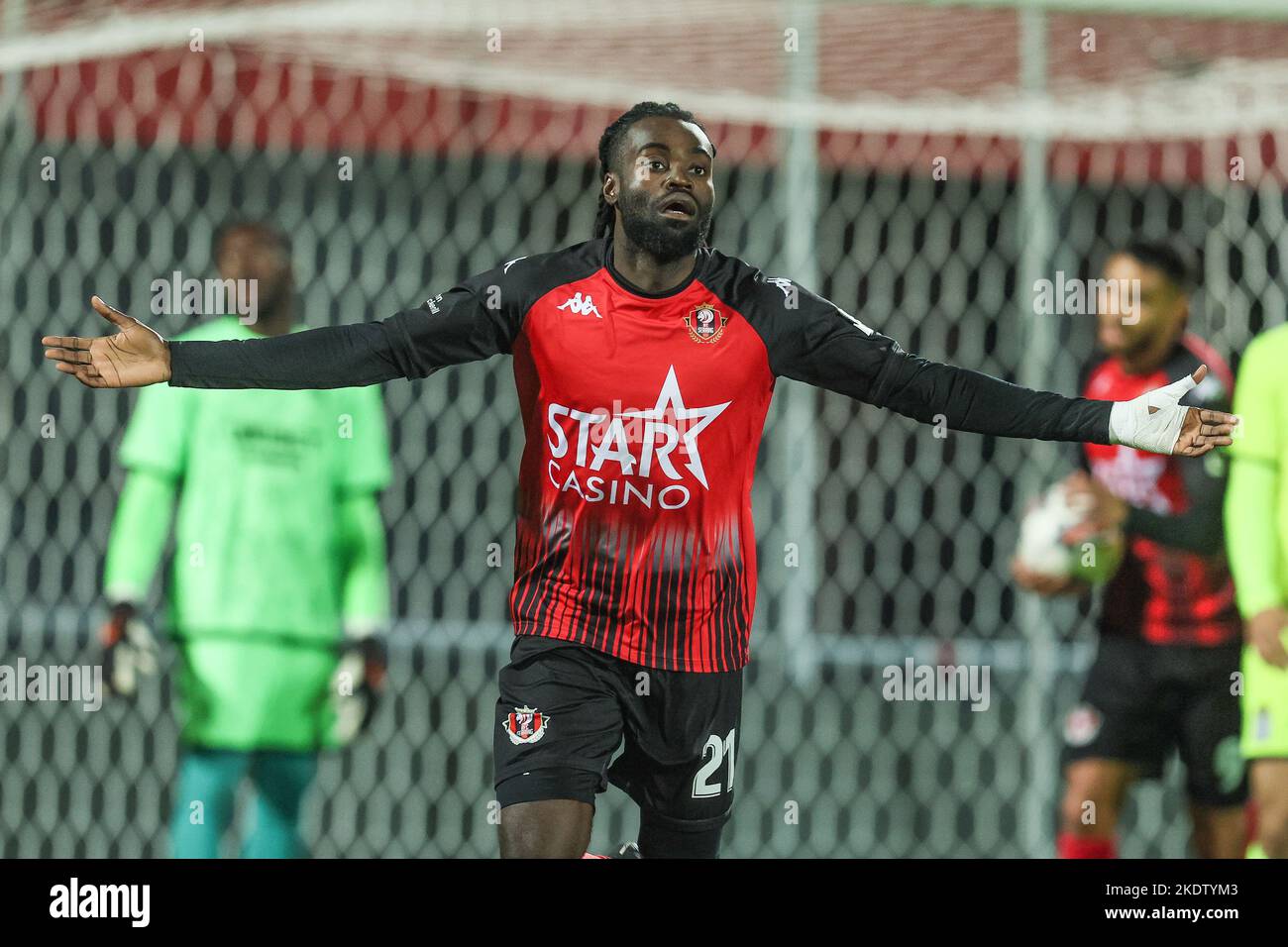 Seraing's Junior Marsoni Sambu celebrates after scoring during a Croky ...