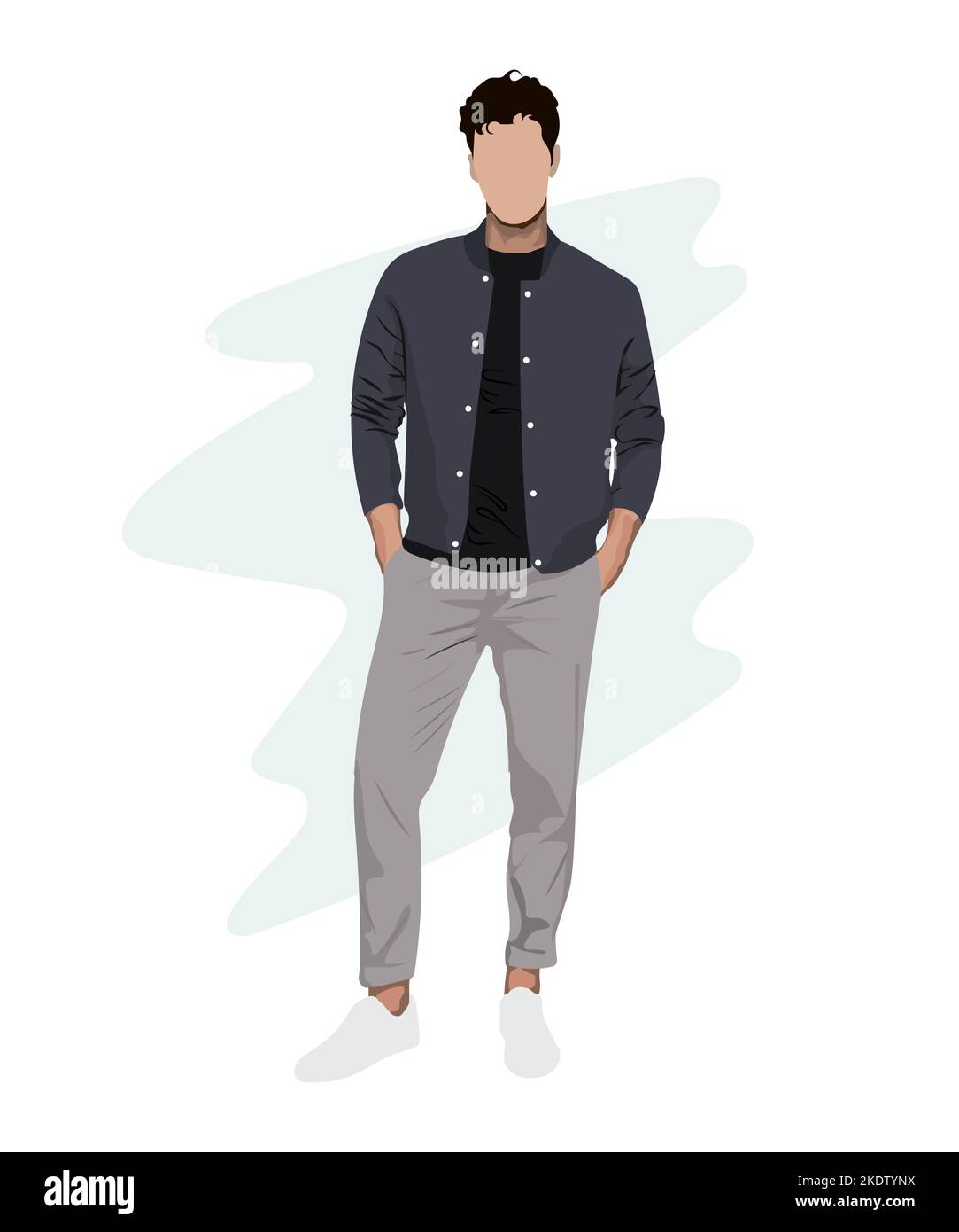 Stylish man. Cartoon male characters. Men in fashion clothes. Flat ...