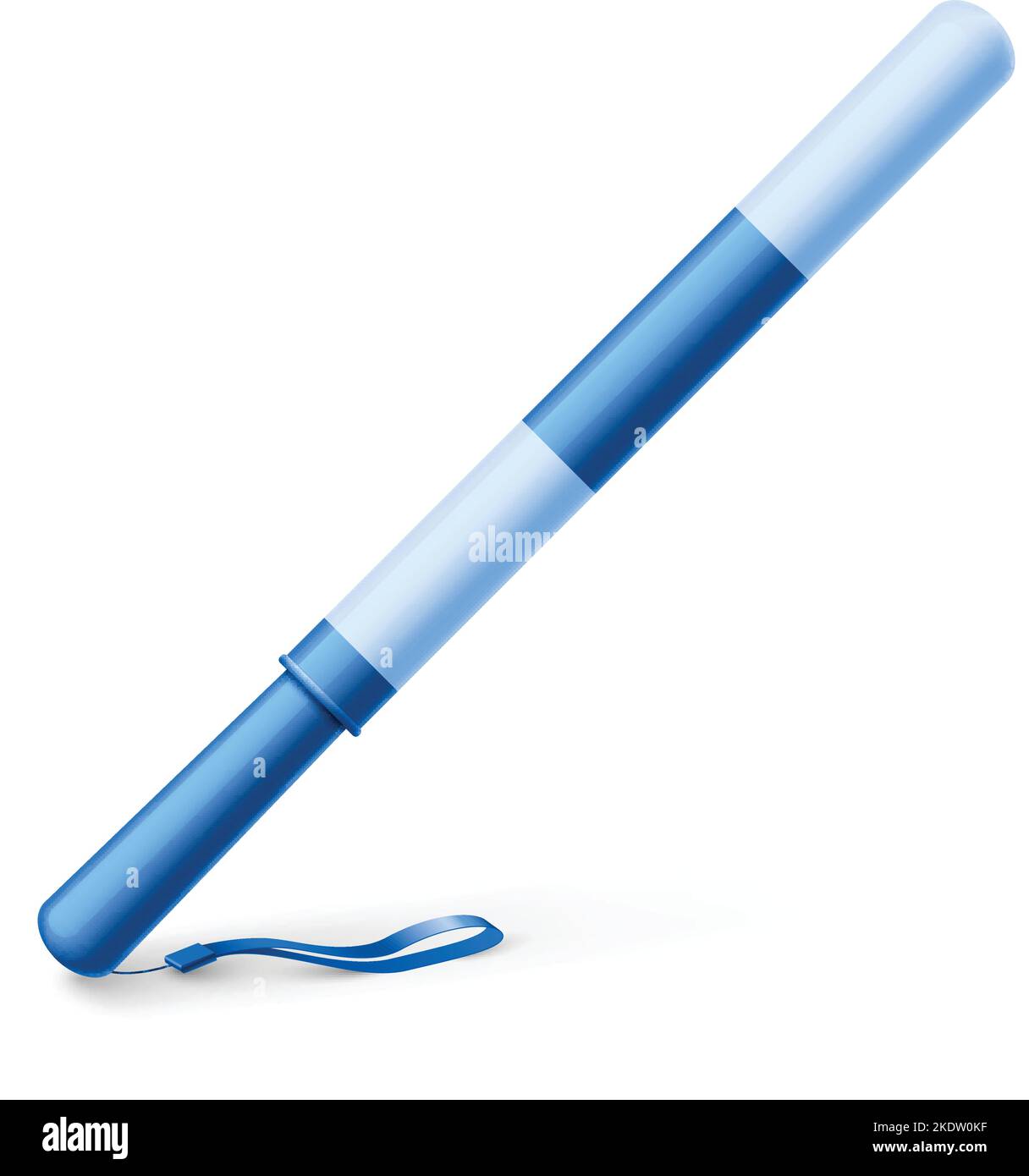 Cartoon Illustration of Long Blue Rubber Baton. Police Bat. Security ...