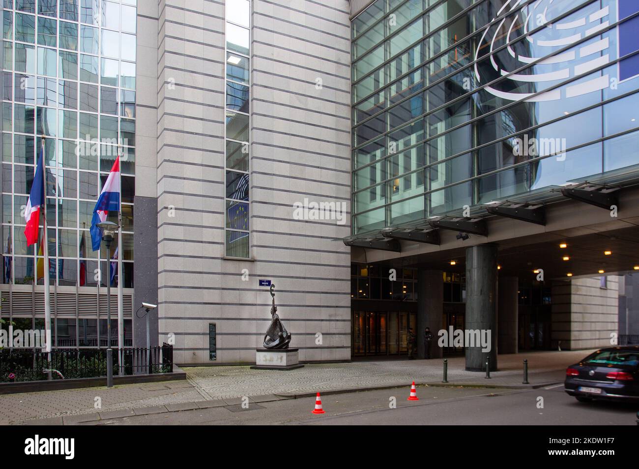 26-11-2022 Brussels, Belgium. Part of the EU building in Brussels with ...