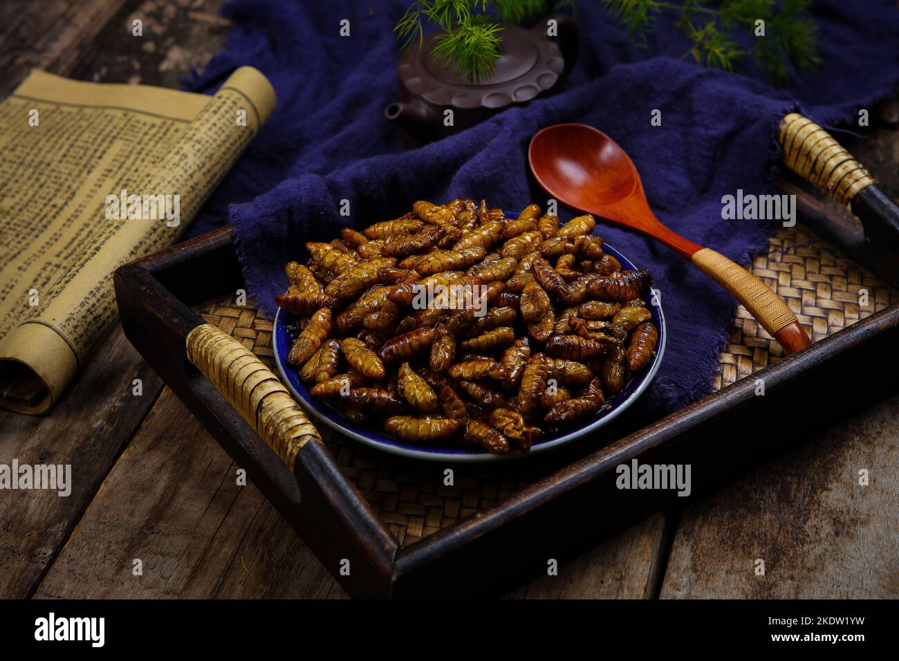 Deep fried silkworm hi-res stock photography and images - Alamy