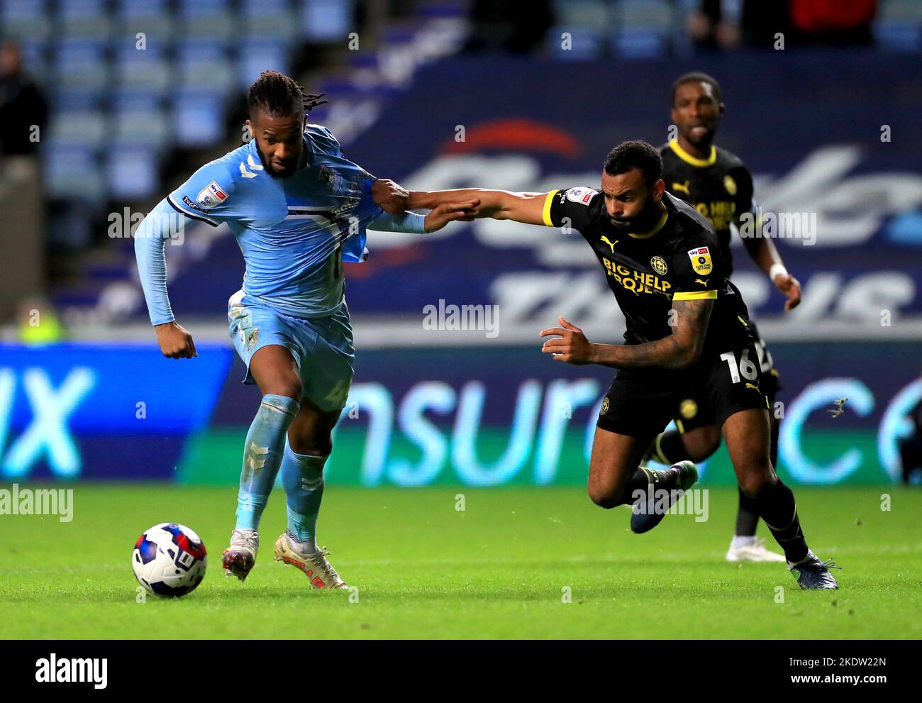 Wigan Athletic's Curtis Tilt and Coventry City's Kasey Palmer (left ...