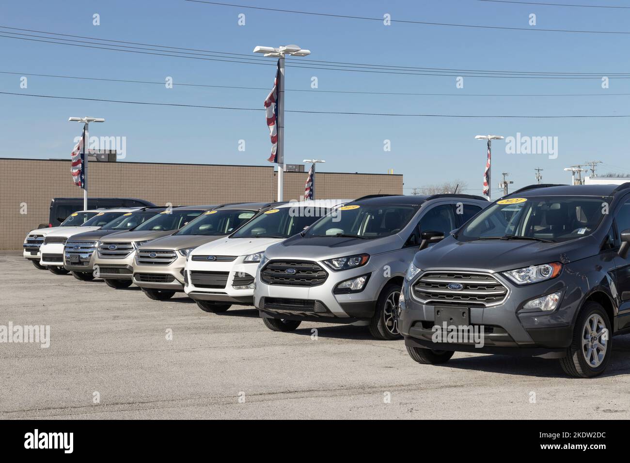 Ft. Wayne - Circa November 2022: Ford dealership used car display. With ...
