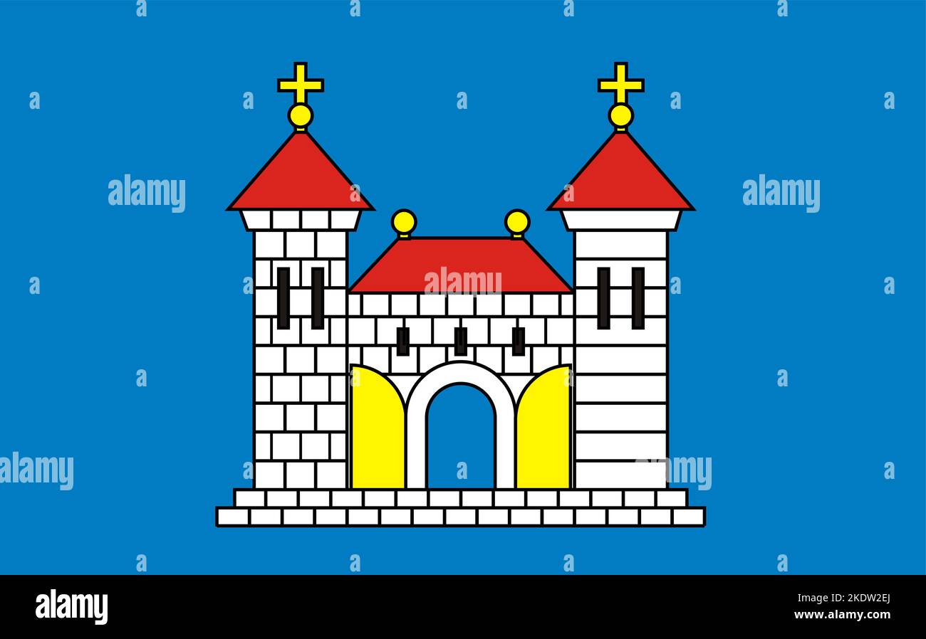 Top view of flag znin, Poland. Polish city. travel and patriot concept ...