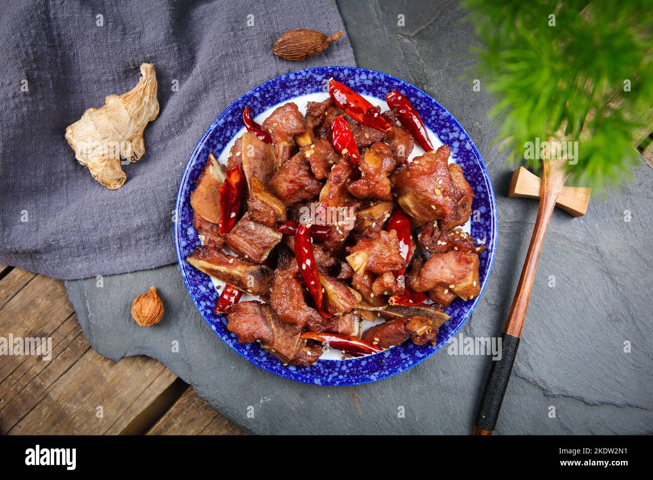 Fried pork chops grain Stock Photo - Alamy