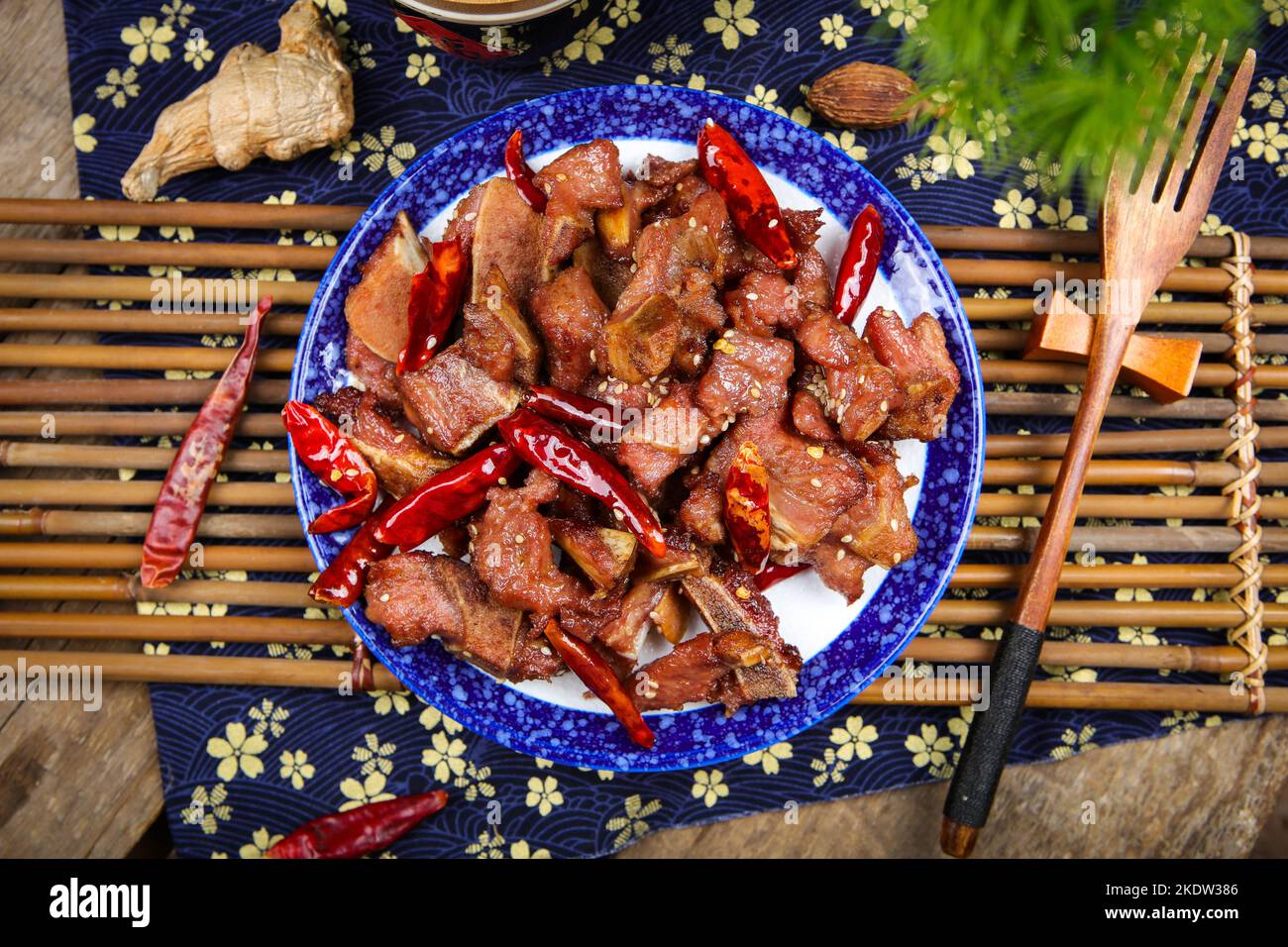 Fried pork chops grain Stock Photo - Alamy