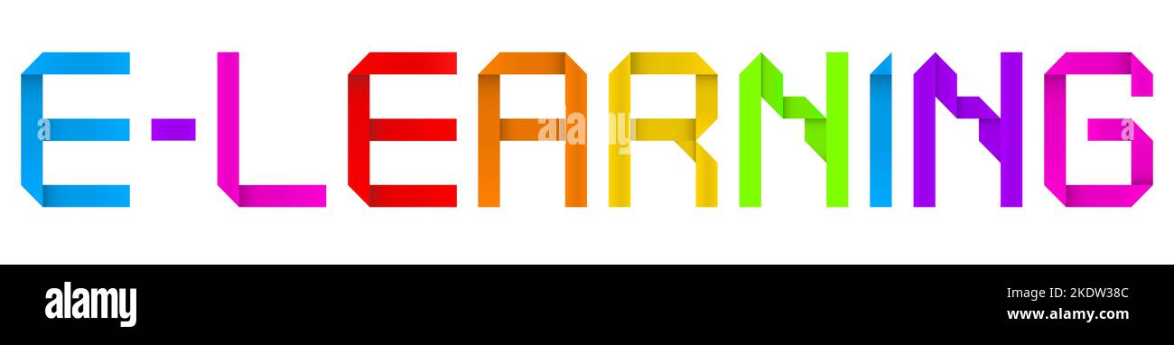 Concept or conceptual paper origami font forming E-LEARNING text ... Concept or conceptual paper origami font forming E-LEARNING text ...
