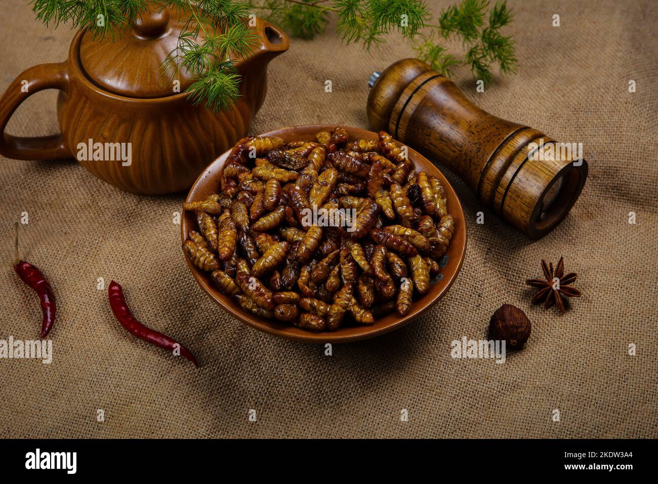 Deep fried silkworm hi-res stock photography and images - Alamy