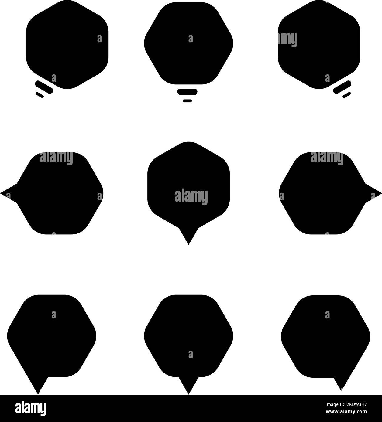 Group of speech bubbles with black color in eps vector Stock Vector ...