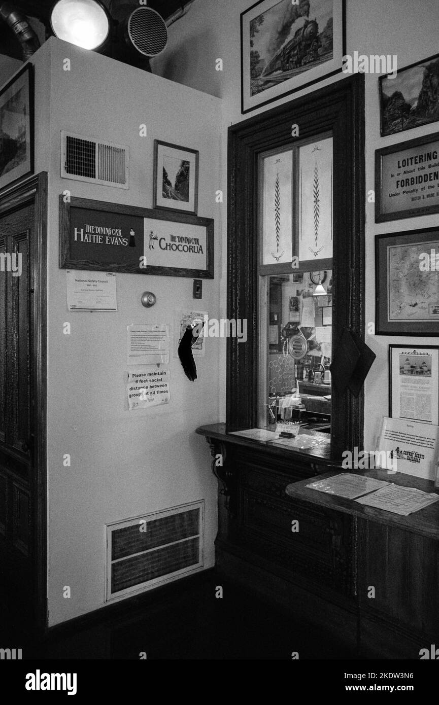 Vintage old ticket window Black and White Stock Photos & Images - Alamy