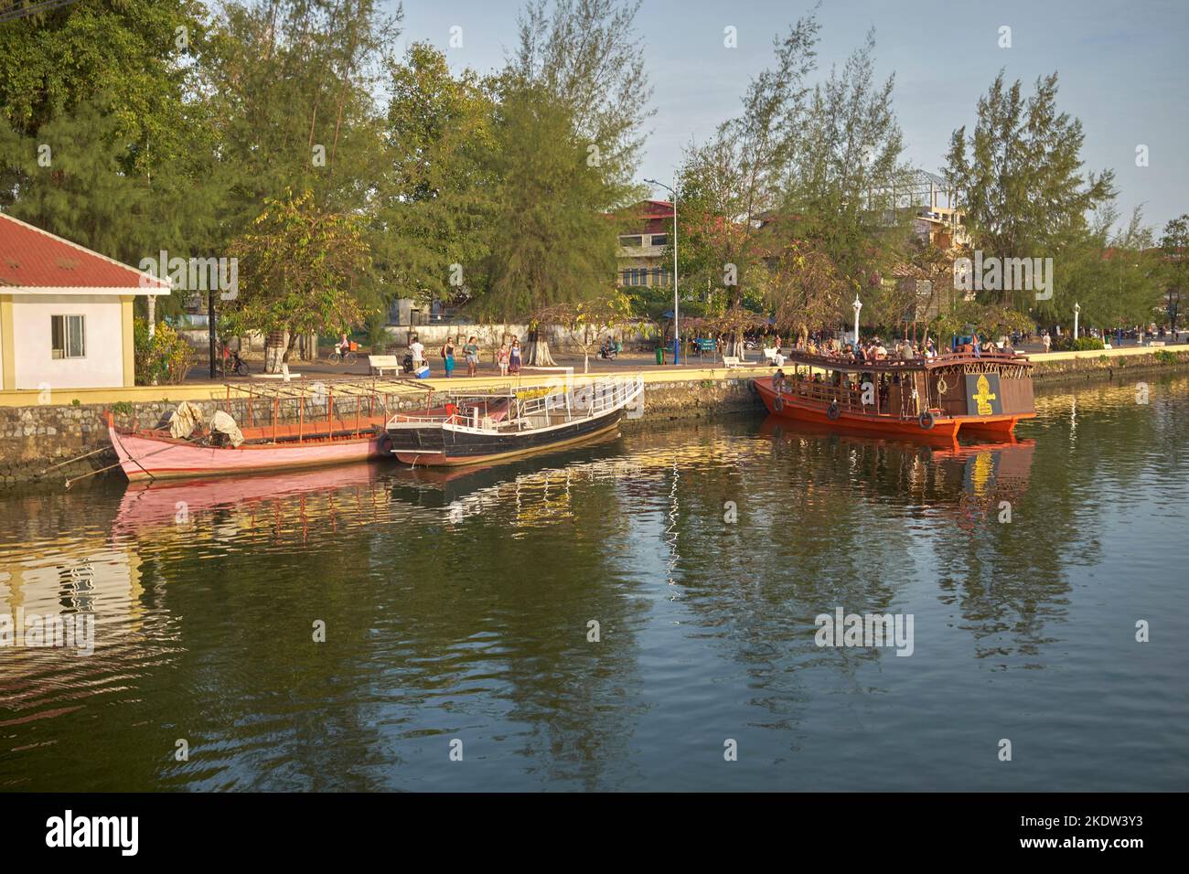 River Boat Cruise Kampot Cambodia Stock Photo - Alamy