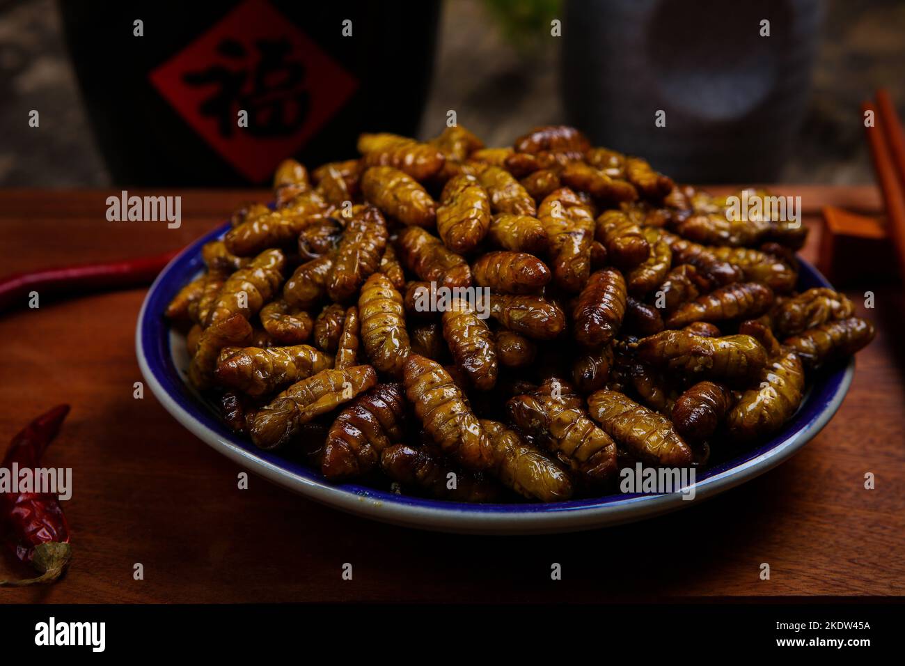 Deep fried silkworm hi-res stock photography and images - Alamy