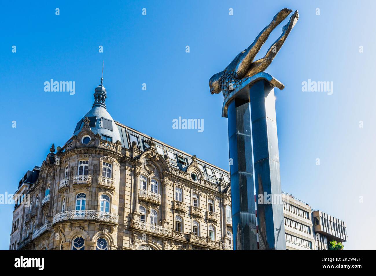 Vigo, Spain, October 8, 2022. Sculpture of El Sireno in La Puerta del ...