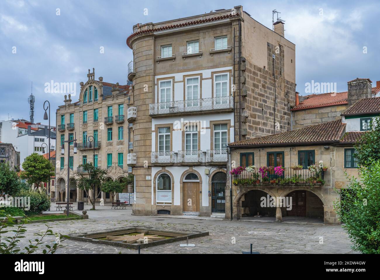 Pontevedra, Galicia, Spain, October 9, 2022. Square in the city of ...