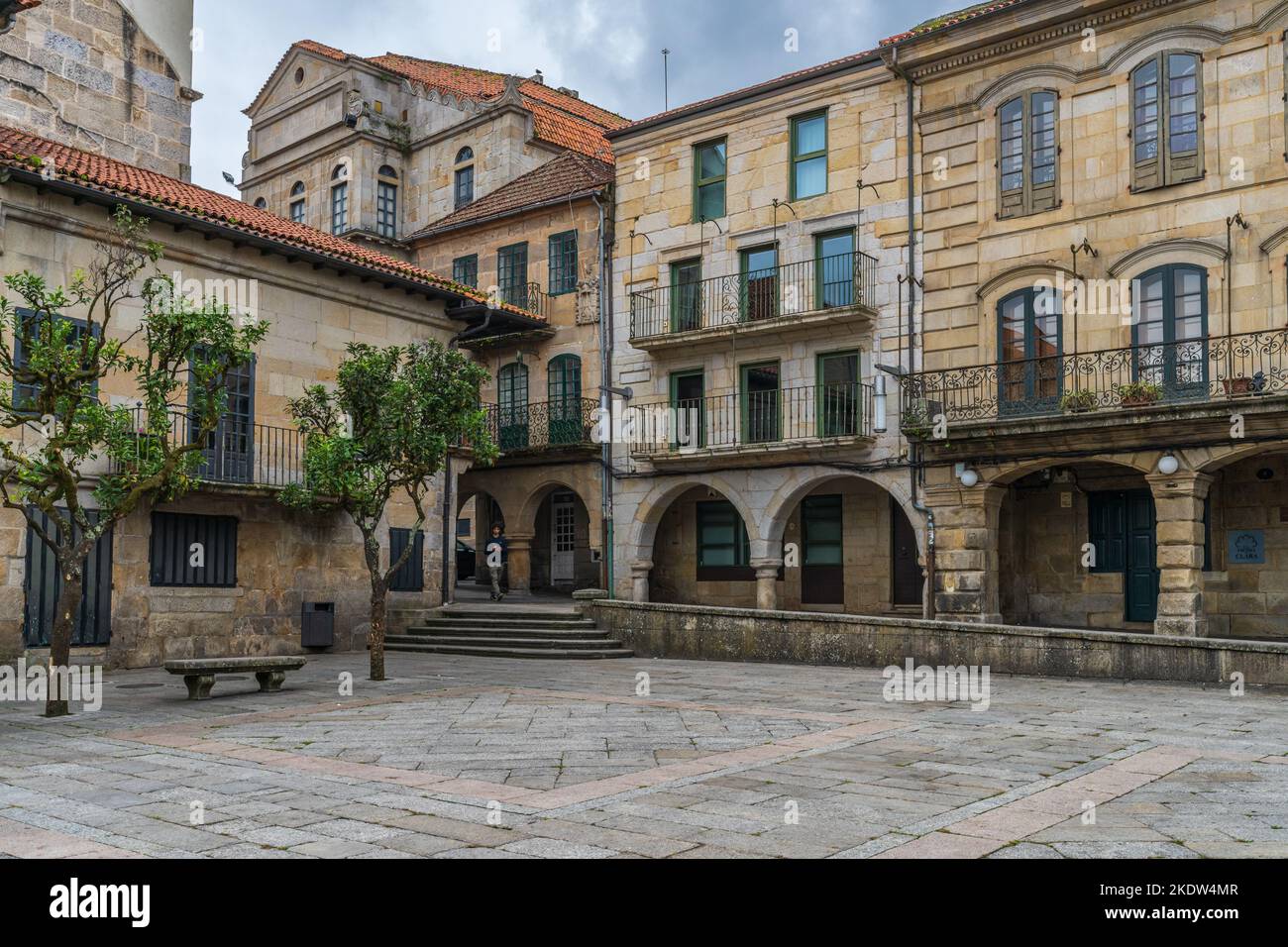 Pontevedra, Galicia, Spain, October 9, 2022. Square in the city of ...