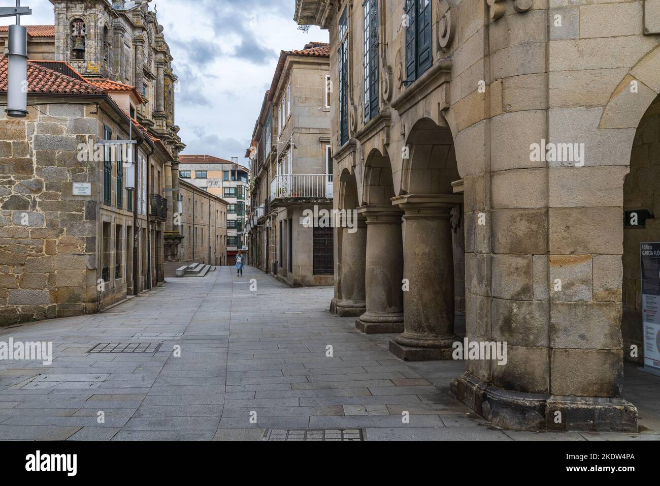 Pontevedra, Spain, October 9, 2022. Street of the city of Pontevedra ...